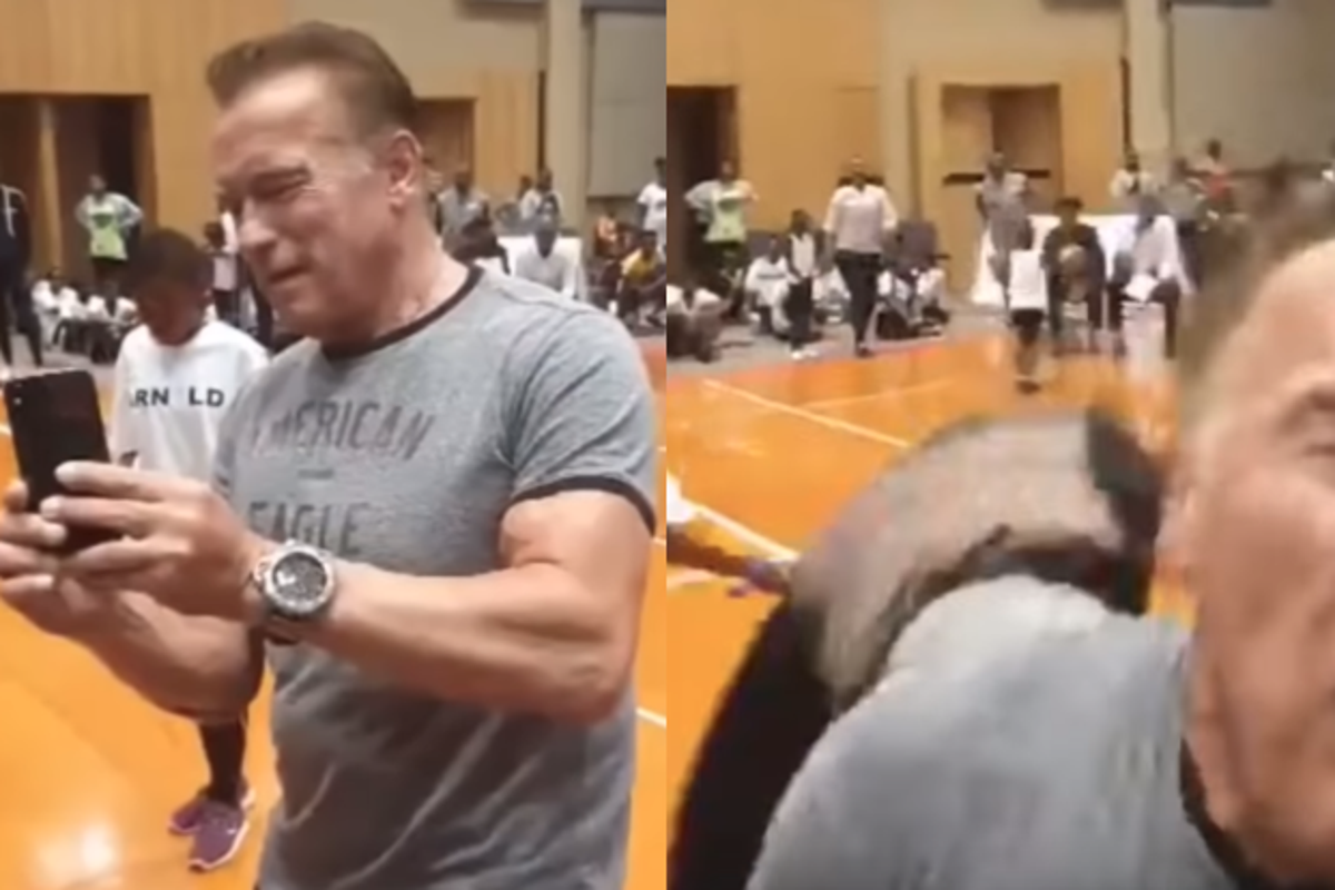 Arnold Schwarzenegger kicked in the back while attending event in South ...