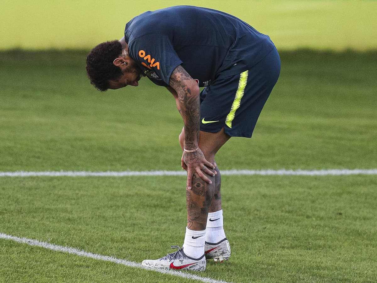 Neymar injury: Brazil forward limps out of training with knee scare ...