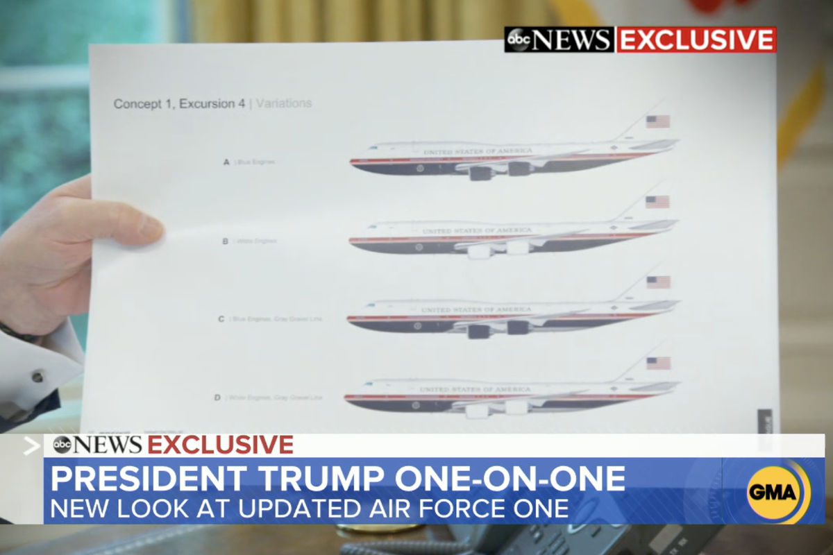 Trump shares first photos of Air Force One redesign mock-ups | The ...