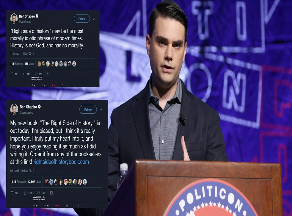 Ben Shapiro shredded over new book title Right Side of History ...