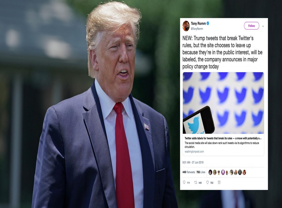 New Twitter policy will add warning labels for tweets breaking its ...