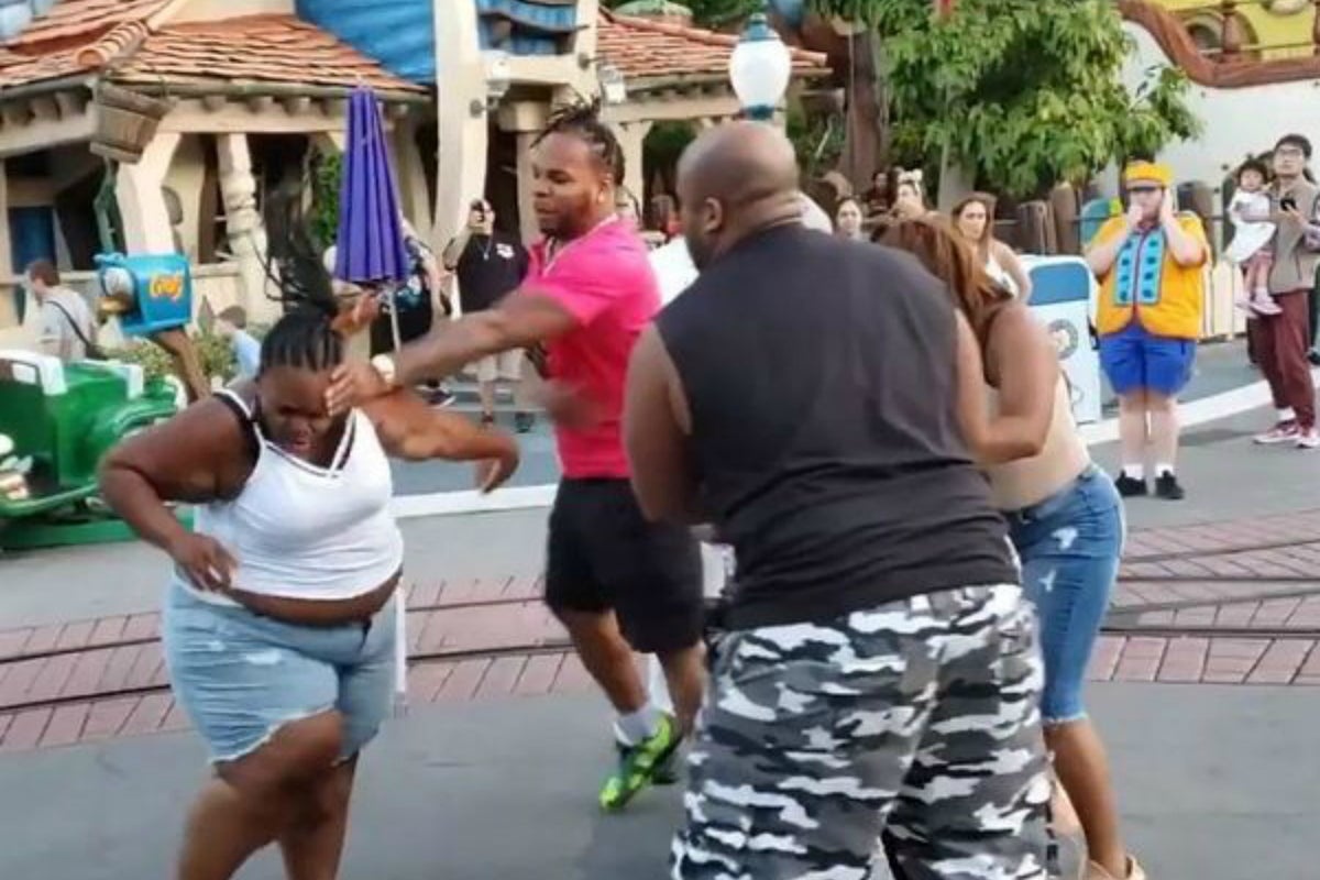 Disneyland fight: Police investigate mass family brawl filmed in ...