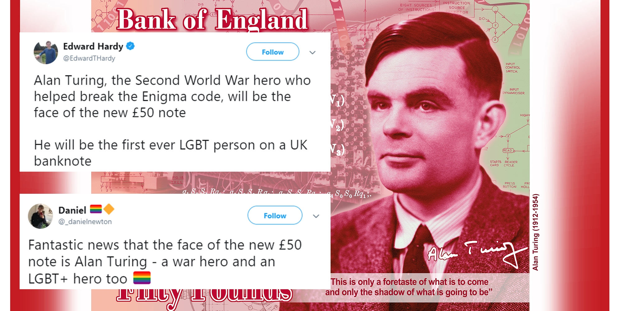 Alan Turing unveiled as face of new £50 note by Bank of England ...