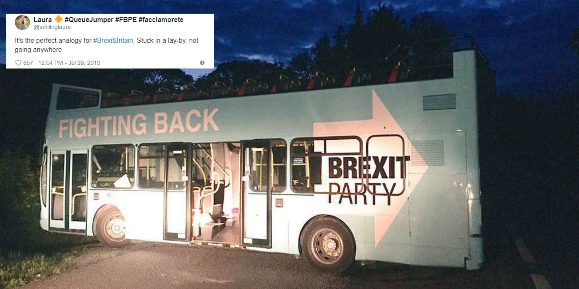 Brexit bus left broken down is perfect metaphor for UK right now ...