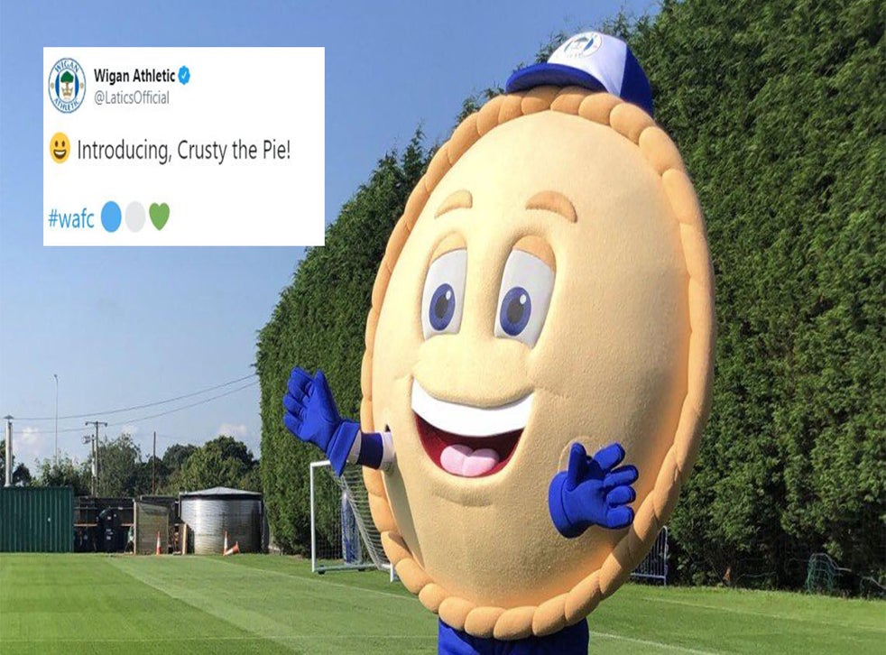 Wigan Athletic’s new mascot is called Crusty the Pie and people love it ...