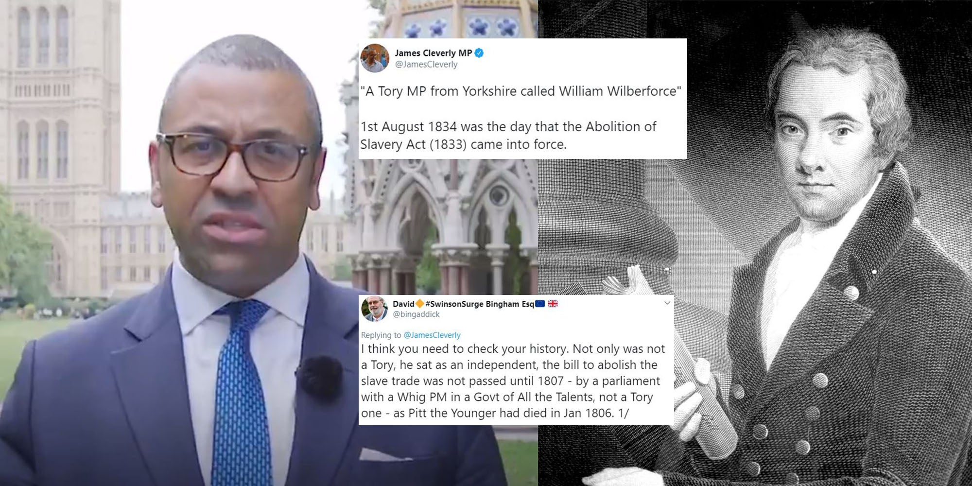 James Cleverly incorrectly claims that William Wilberforce was a Tory ...