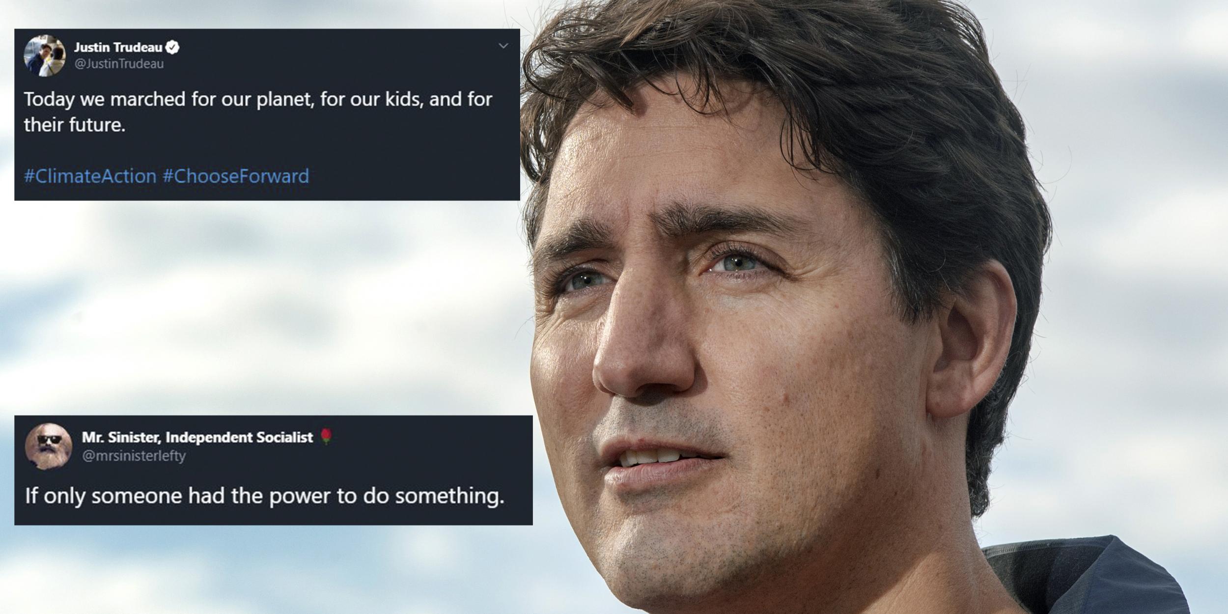Justin Trudeau roasted for climate change march tweet | indy100 | indy100