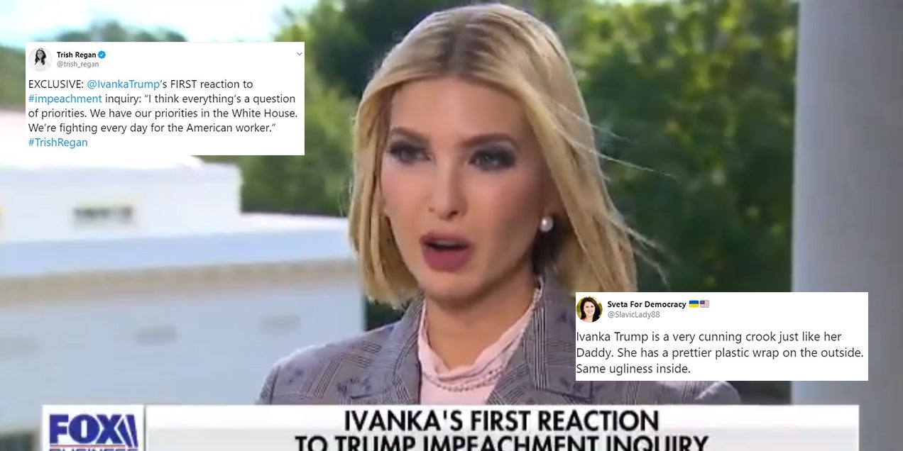 Ivanka Trump dodges questions about father's impeachment amid Ukraine ...