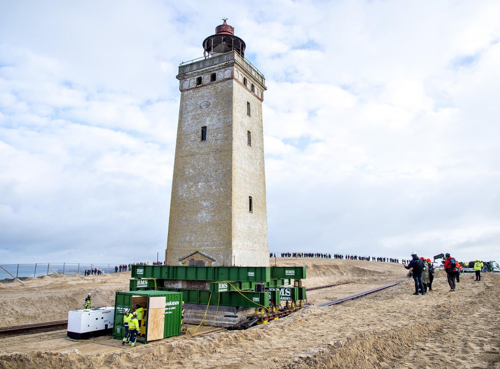 120-year-old lighthouse wheeled away from sea due to threat of coastal ...
