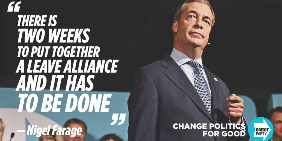 General election: One of Nigel Farage's Brexit Party slogans features a ...