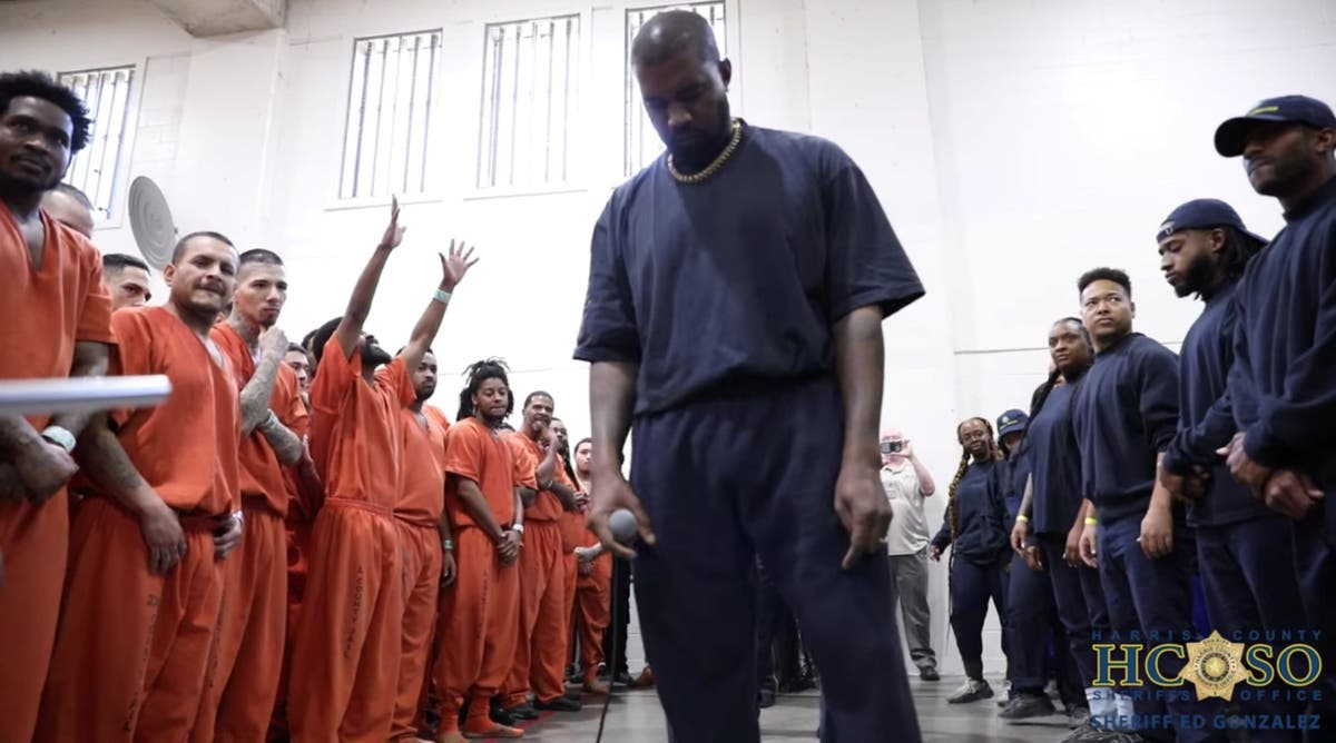 Kanye West performs Jesus is King to tearful prison inmates at Texas ...