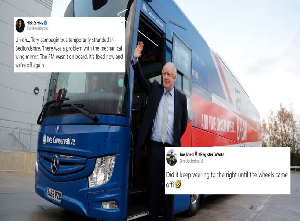 General election: Tories mocked after their 'Get Brexit Done' bus broke ...