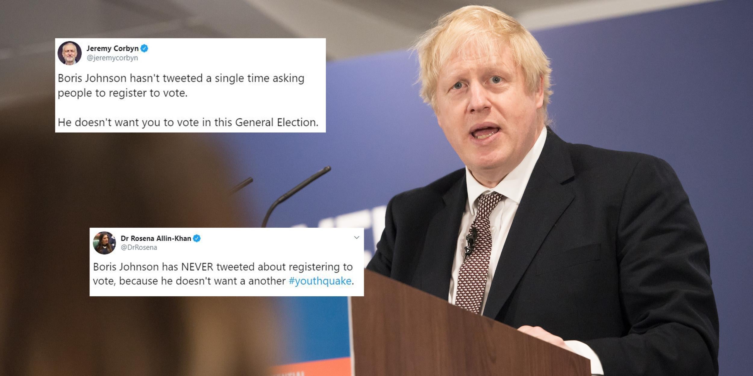 General election: Boris Johnson has not once tweeted about registering ...