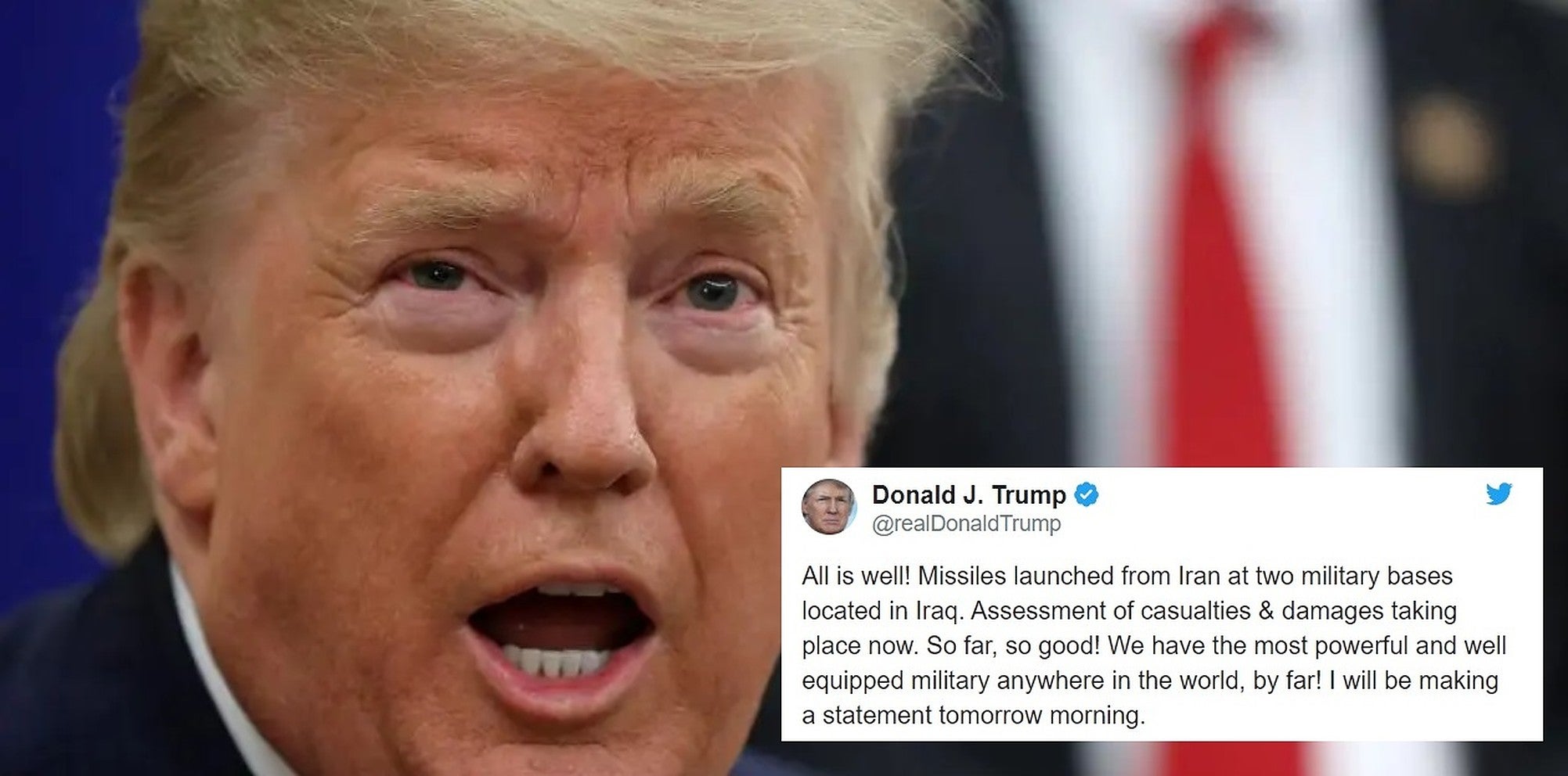 Iran crisis: Trump tweets in response to the Iran missiles hitting US ...