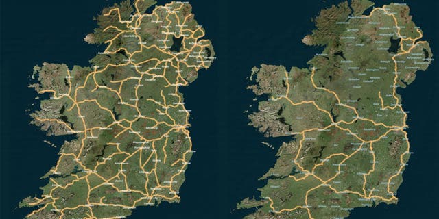 Viral map shows Ireland's train network is now worse than it was 100 ...