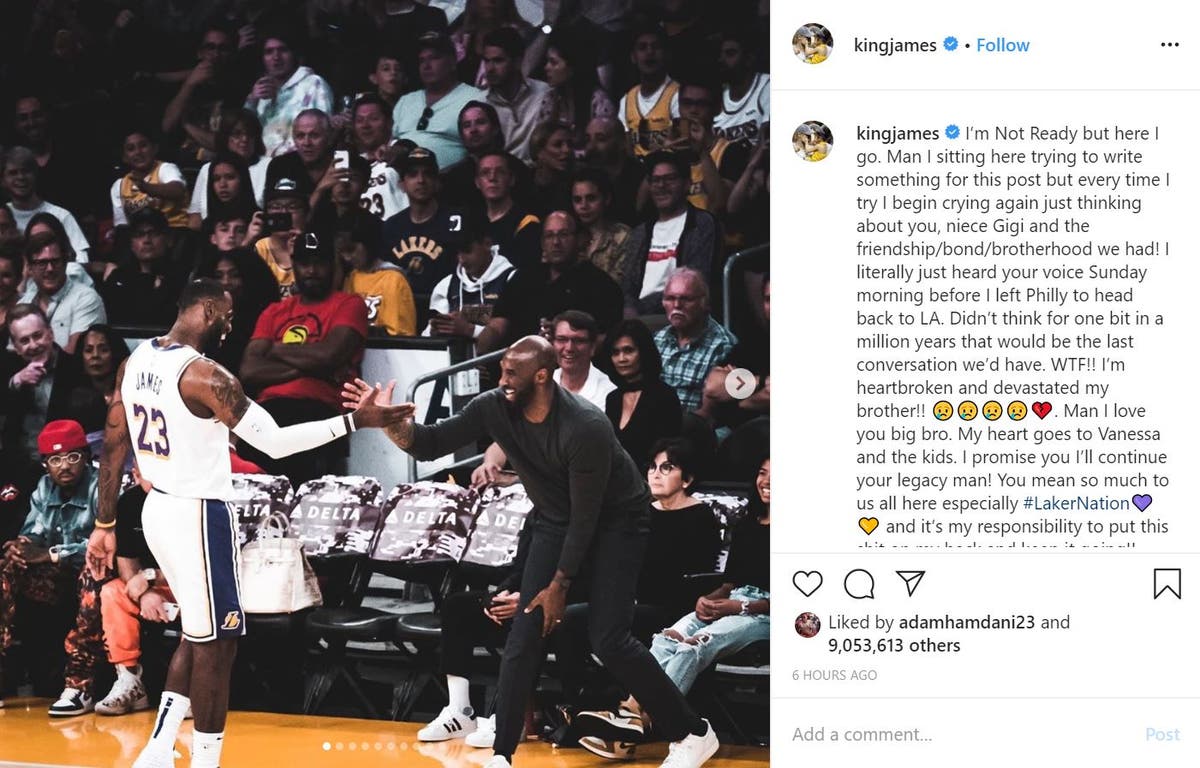 Kobe Bryant death: LeBron James says he is 'heartbroken and devastated ...