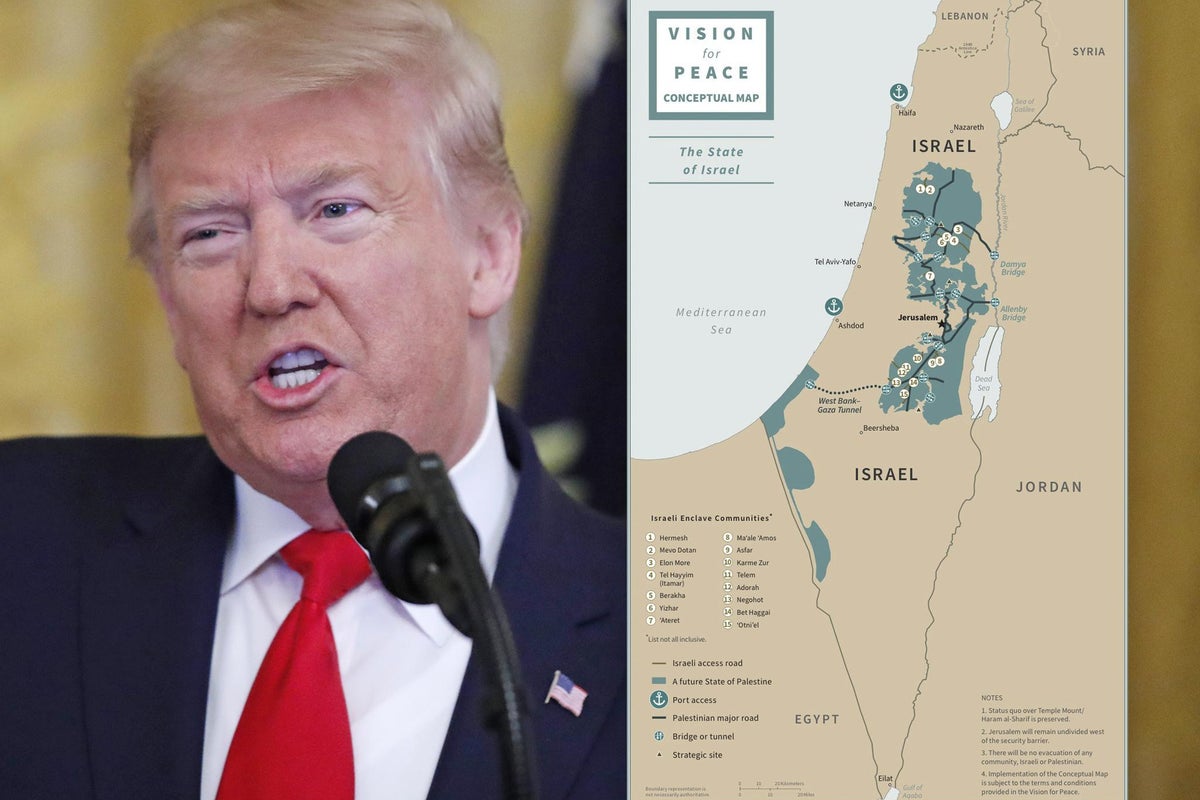 Trump releases map of proposed Israel Palestine state borders | The ...