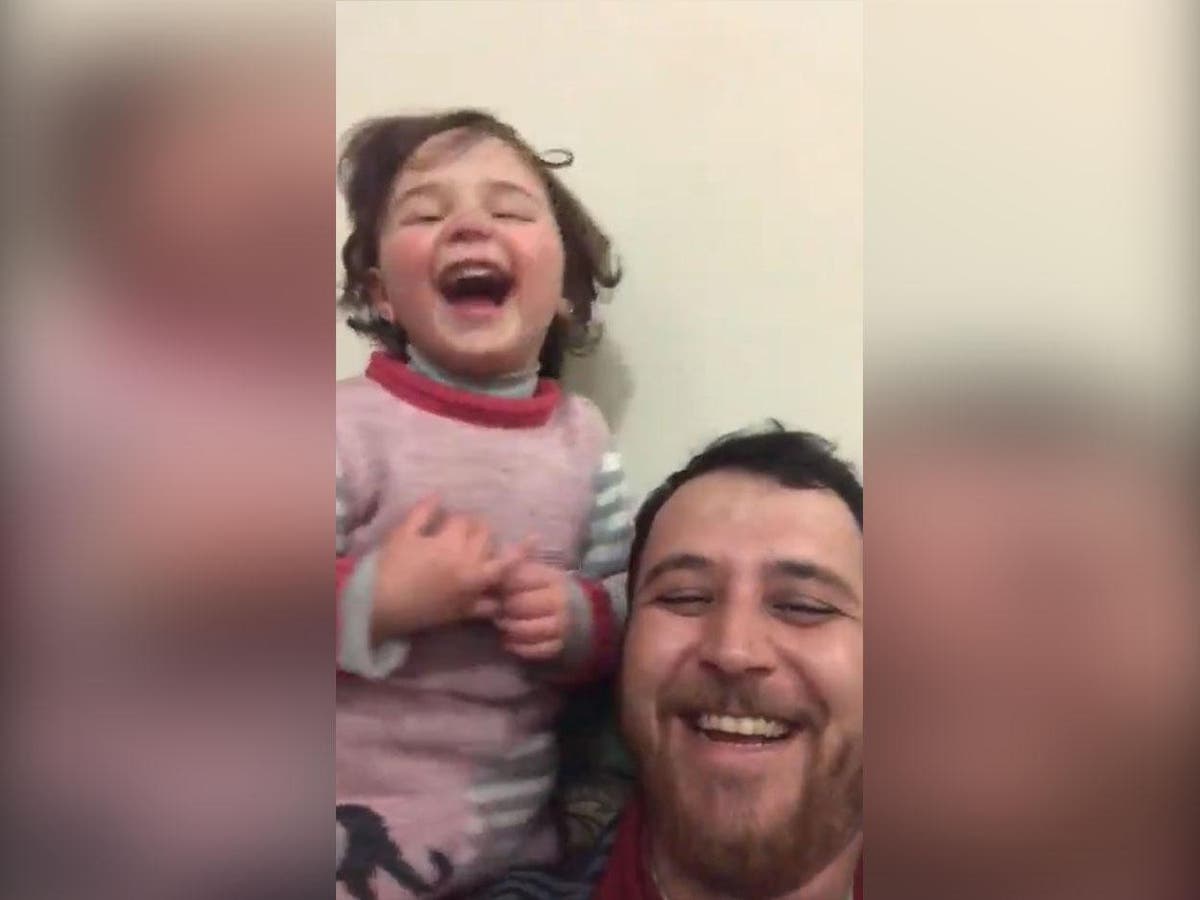 Syrian father teaches daughter to laugh at bomb explosions to make her ...