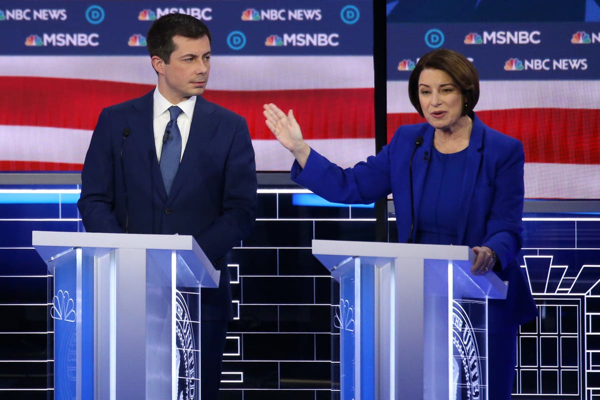 Amy Klobuchar blanks Pete Buttigieg and avoids shaking his hand at the ...