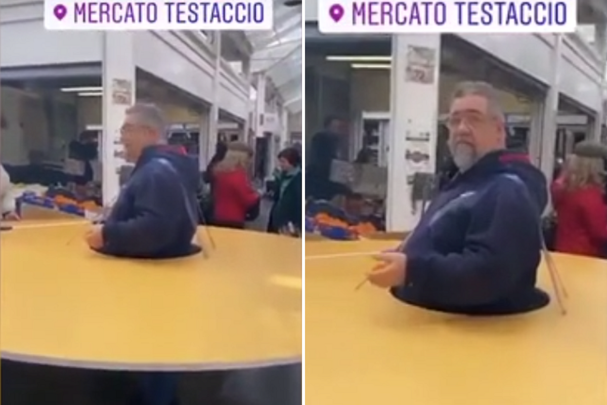 Coronavirus: Man wears giant cardboard circle to enforce social ...