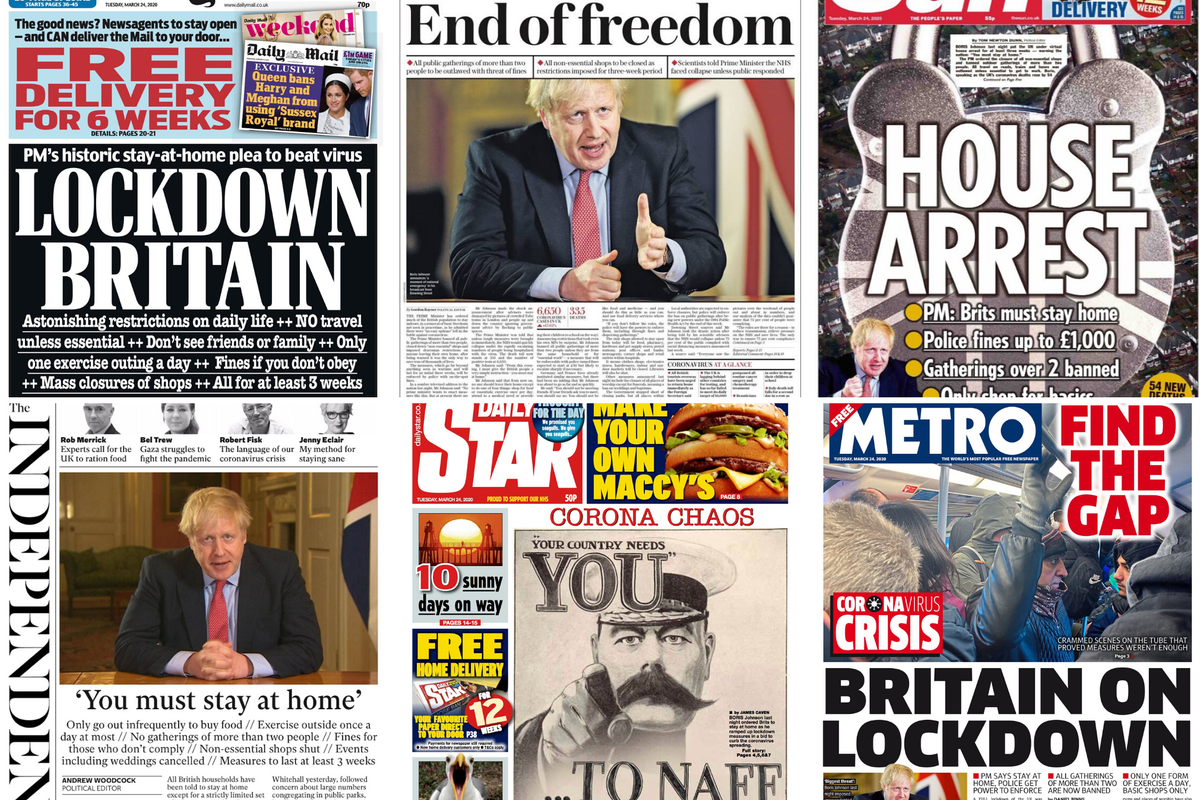 Coronavirus lockdown: How UK newspapers reacted | The Independent | The ...
