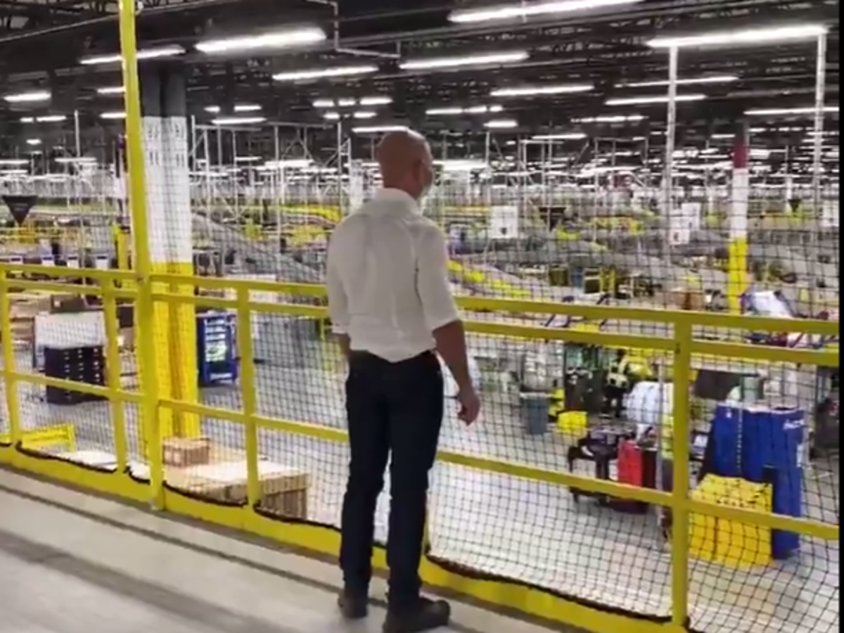 Coronavirus: Jeff Bezos tours Amazon warehouse amid backlash over ...
