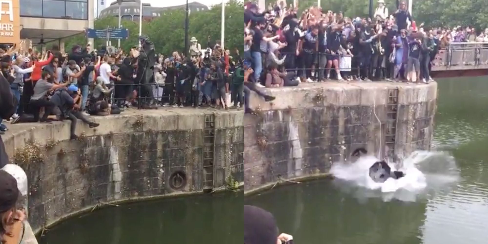 George Floyd UK protests: Bristol crowd pulls down statue of former ...