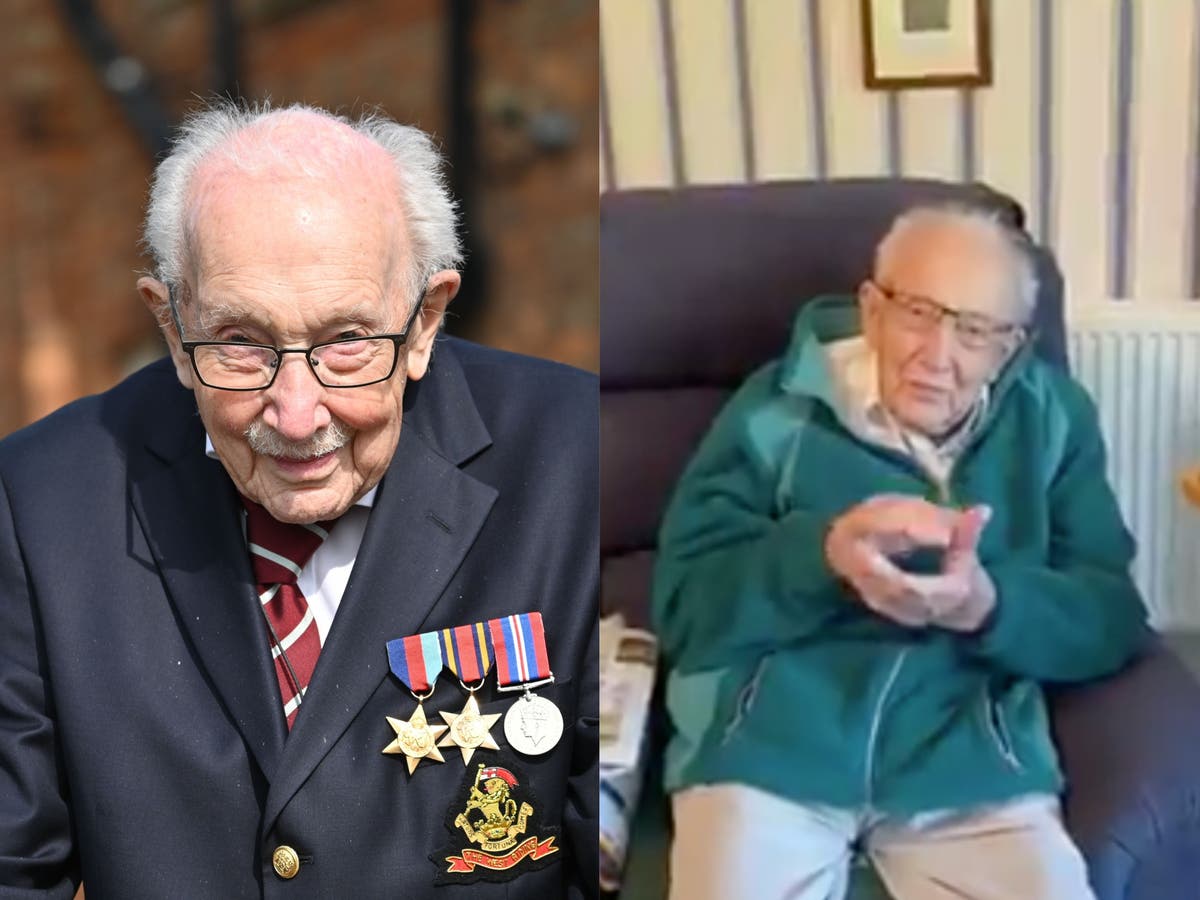 Captain Tom Moore claps for NHS on 72nd anniversary of health service ...