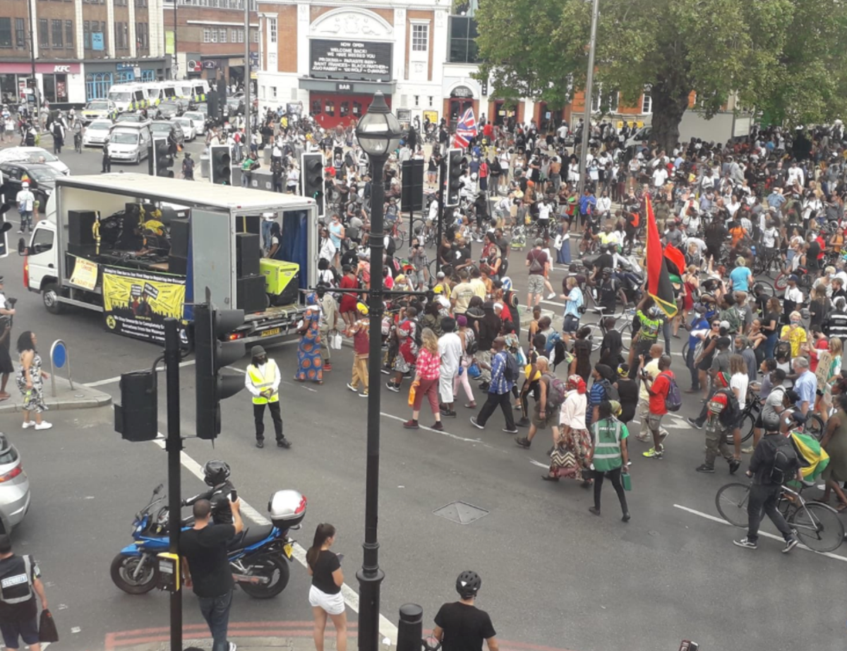 Hundreds of demonstrators gather at Brixton to commemorate Afrikan ...