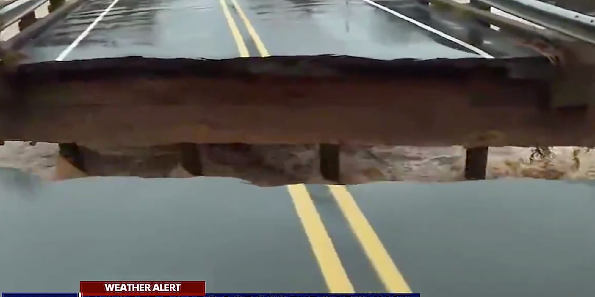 Reporter caught on collapsing bridge in terrifying live TV coverage ...